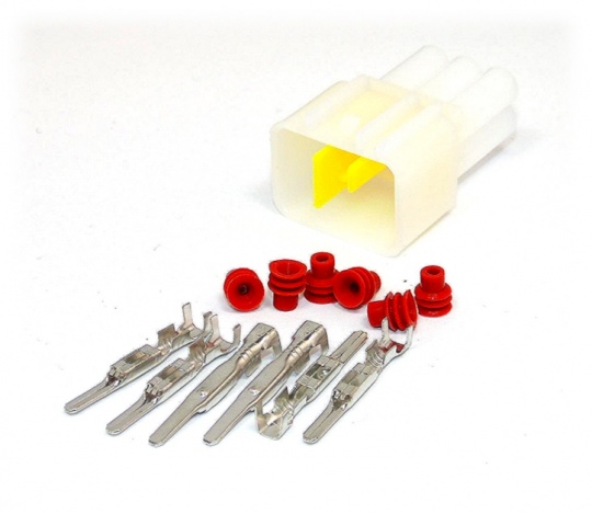 6 Way Yazaki YL Series Connector Kit Male, inc. terminals and seals ...