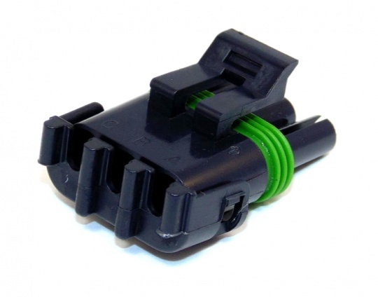 3 Way Delphi Weather-Pack Connector Female Black - automotiveconnectors.com