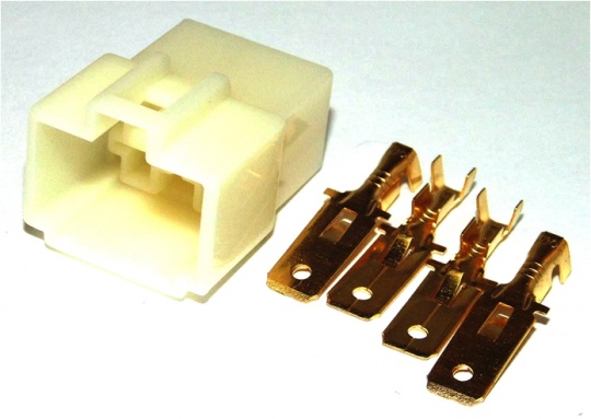 4 Way Motorcycle Regulator Rectifier Connector Male 6.3mm Natural Kit ...