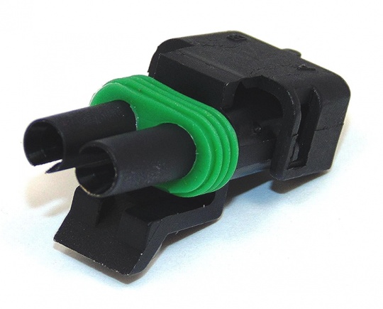 2 Way Delphi Weather-Pack Connector Female Black - automotiveconnectors.com
