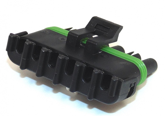 6 Way Delphi Weather-Pack Connector Female Black - automotiveconnectors.com