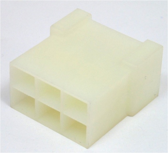6 Way TE Fastin/Faston 250 Male 6.3mm Natural - automotiveconnectors.com