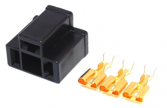 3 Way H4 HID Headlight Connector Female Black inc Terminals ...