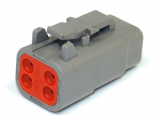 TE Connectivity/DEUTSCH 4 Way Female DTM Grey - automotiveconnectors.com