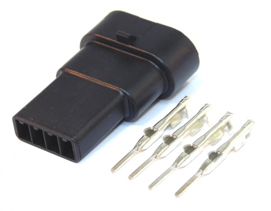 4 Way Delphi 150.2 Metri-Pack Connector Male Black Kit inc Terminals ...