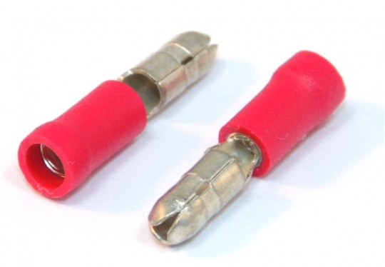 Insulated Bullet Connector, Male and Female Pair, Red ...