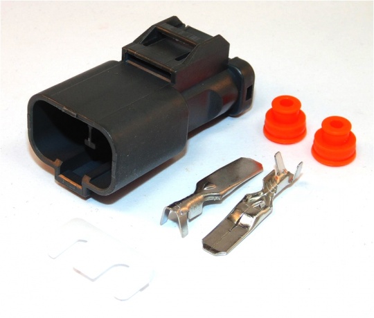 2 Way YAZAKI 58 Connectors X Type 6.3mm(250) Male Grey Kit Inc Terminals and Seals ...