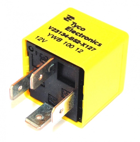 TE Connectivity 4 Way Relay 12V Yellow - automotiveconnectors.com