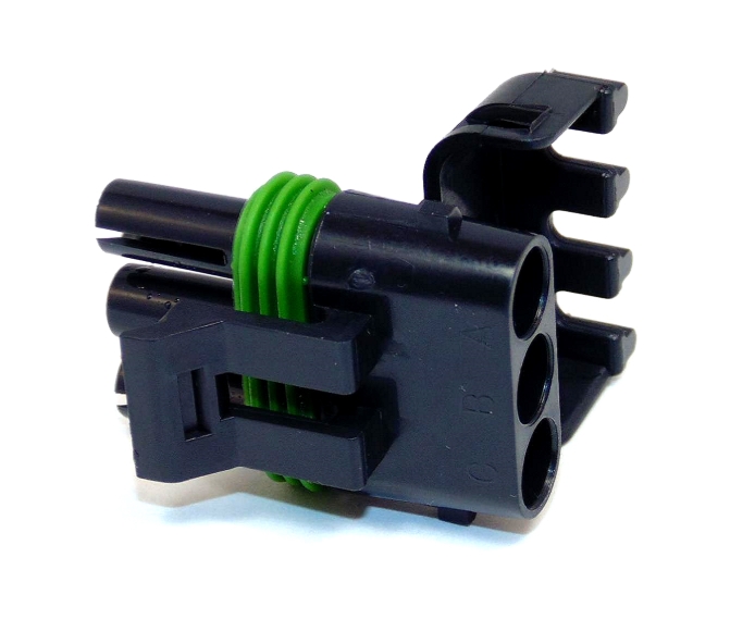3 Way Delphi Weather-Pack Connector Female Black - automotiveconnectors.com