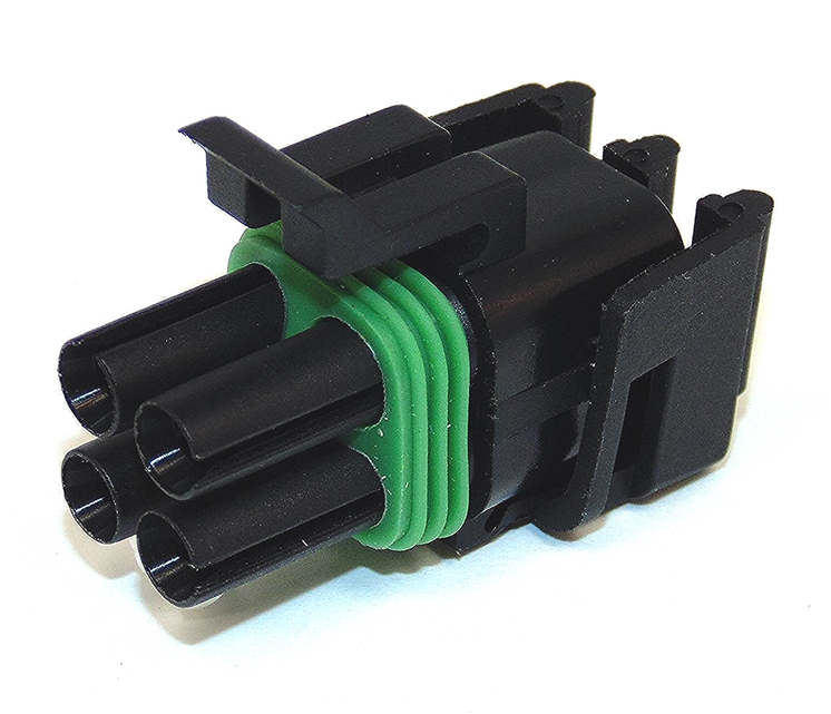 4 Way Delphi Weather-Pack Connector Female Black - automotiveconnectors.com