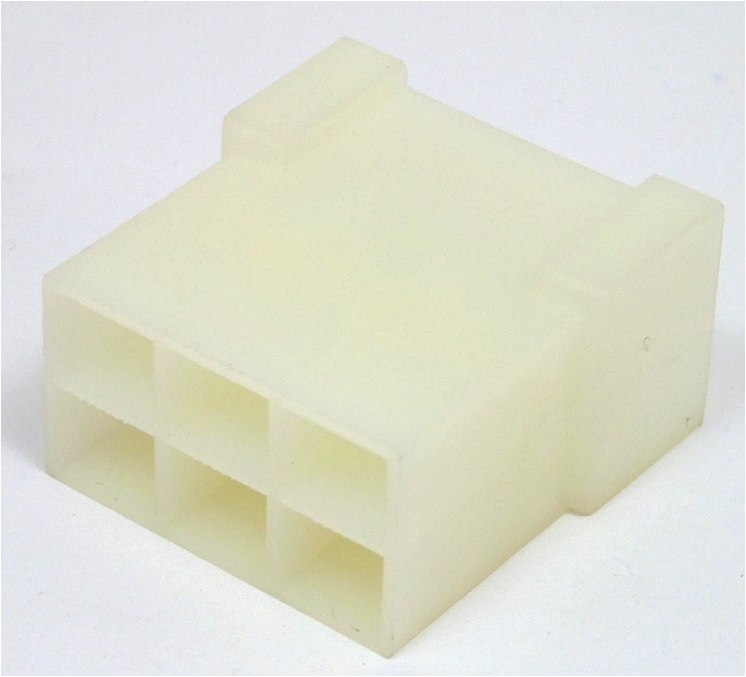 6 Way TE Fastin/Faston 250 Male 6.3mm Natural - automotiveconnectors.com