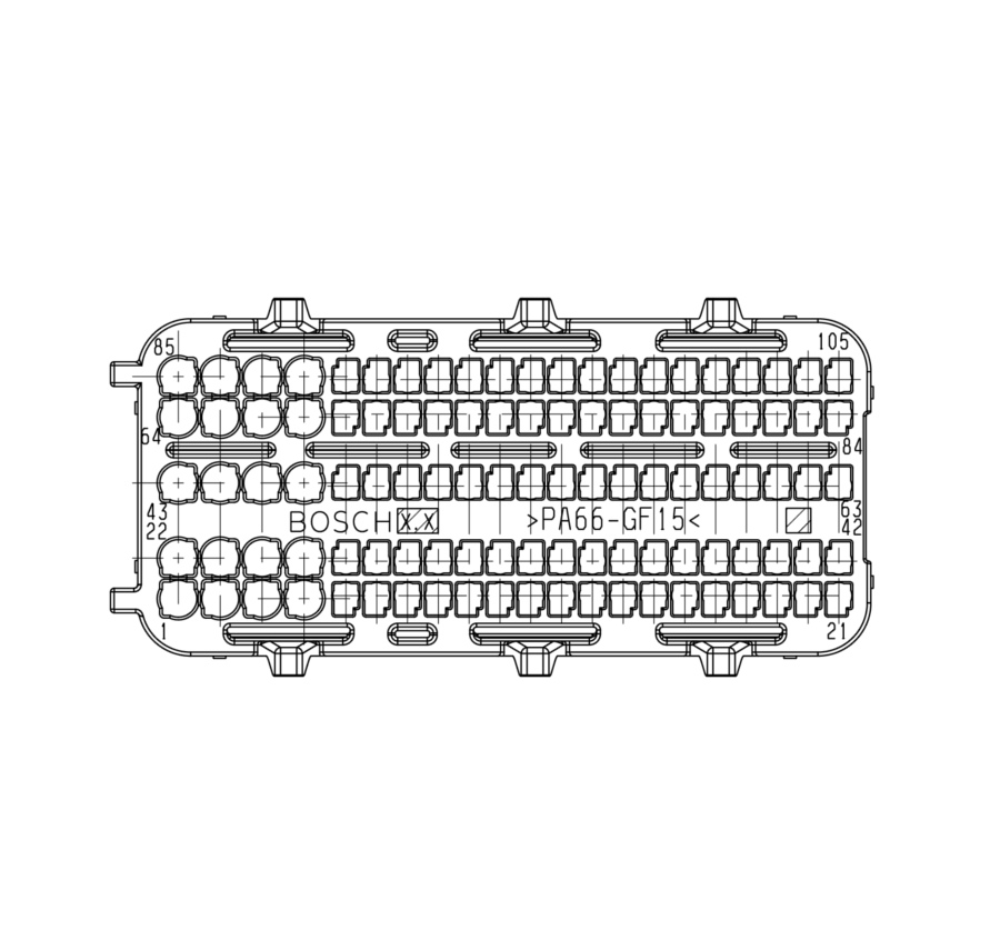 Bosch Female 105 Way 196P EMS Holding Plate - automotiveconnectors.com