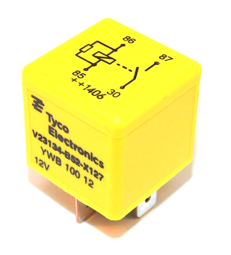 TE Connectivity 4 Way Relay 12V Yellow - automotiveconnectors.com