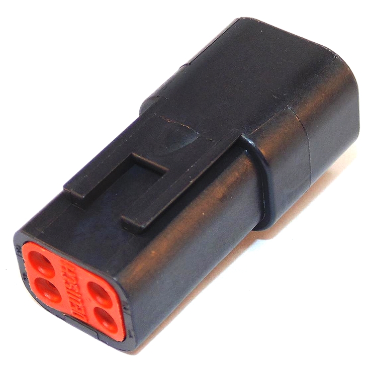 4 Way DEUTSCH DT Plug Housing Male Sealed Black - automotiveconnectors.com